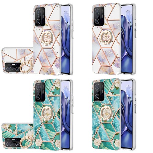 Flower Marble Ring Stand Phone Case for Xiaomi 11T 11i 10 Redmi Note 11 ...