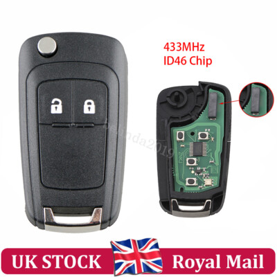 433MHz 2 Button Car Remote Key Fob for Vauxhall Opel Astra Insignia ...