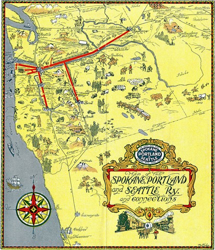 1917 Map Spokane, Portland and Seattle Ry. and Connections Railroad ...