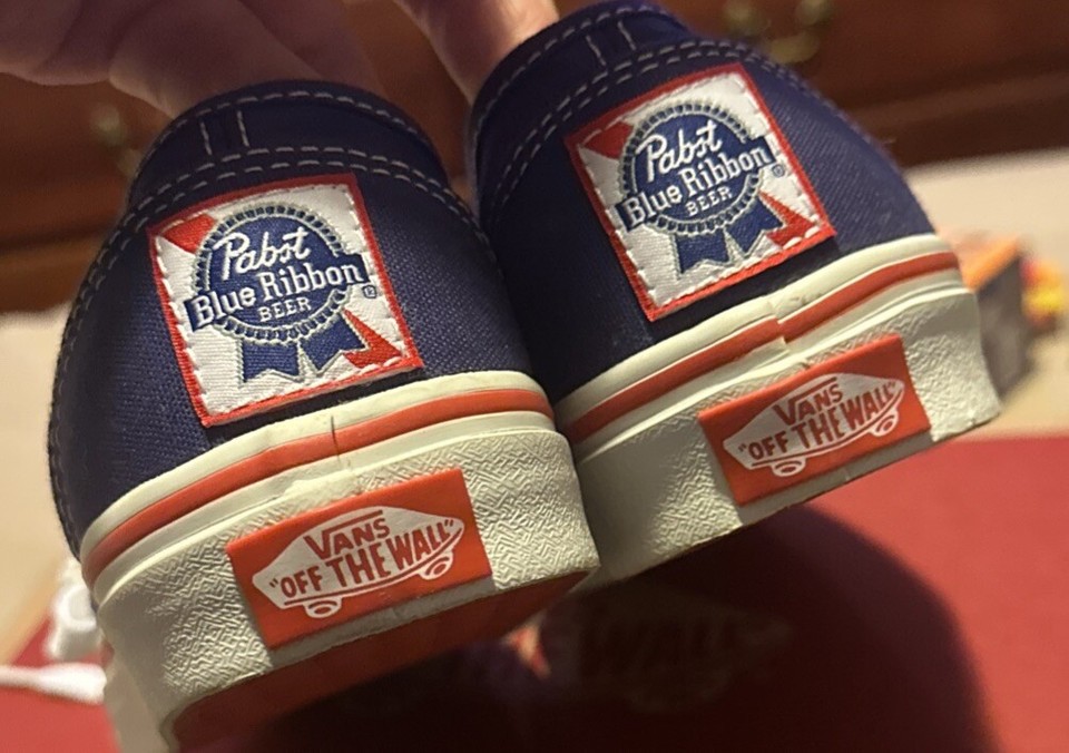 Vans X Pabst Blue Ribbon PBR Beer Limited Red White Blue Shoes W Sz 6 M ...