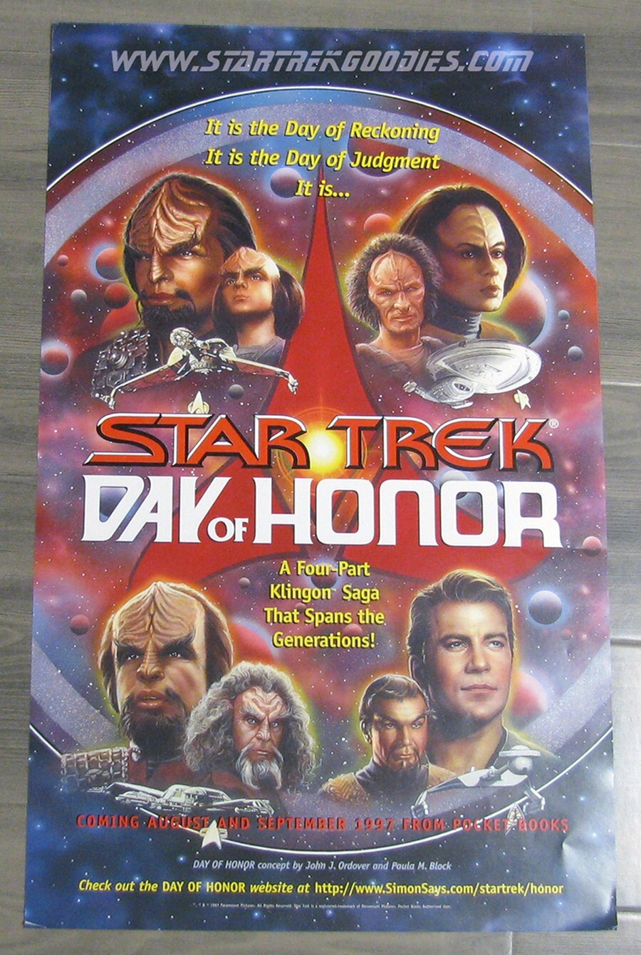 PROMO POSTER Star Trek: TOS - VOY "Day of Honor" KLINGON Book Series 14 ...