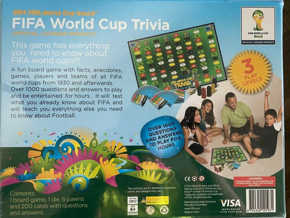 NEW 2014 FIFA WORLD CUP BRASIL BRAZIL TRIVIA GAME SOCCER FACTS VINTAGE ...