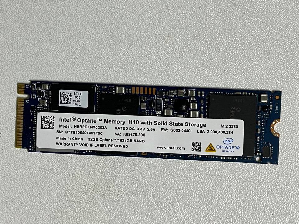 Intel Optane™ HBRPEKNX0203A 1TB SSD M.2 2280 NVMe Memory H10 with 1TB ...