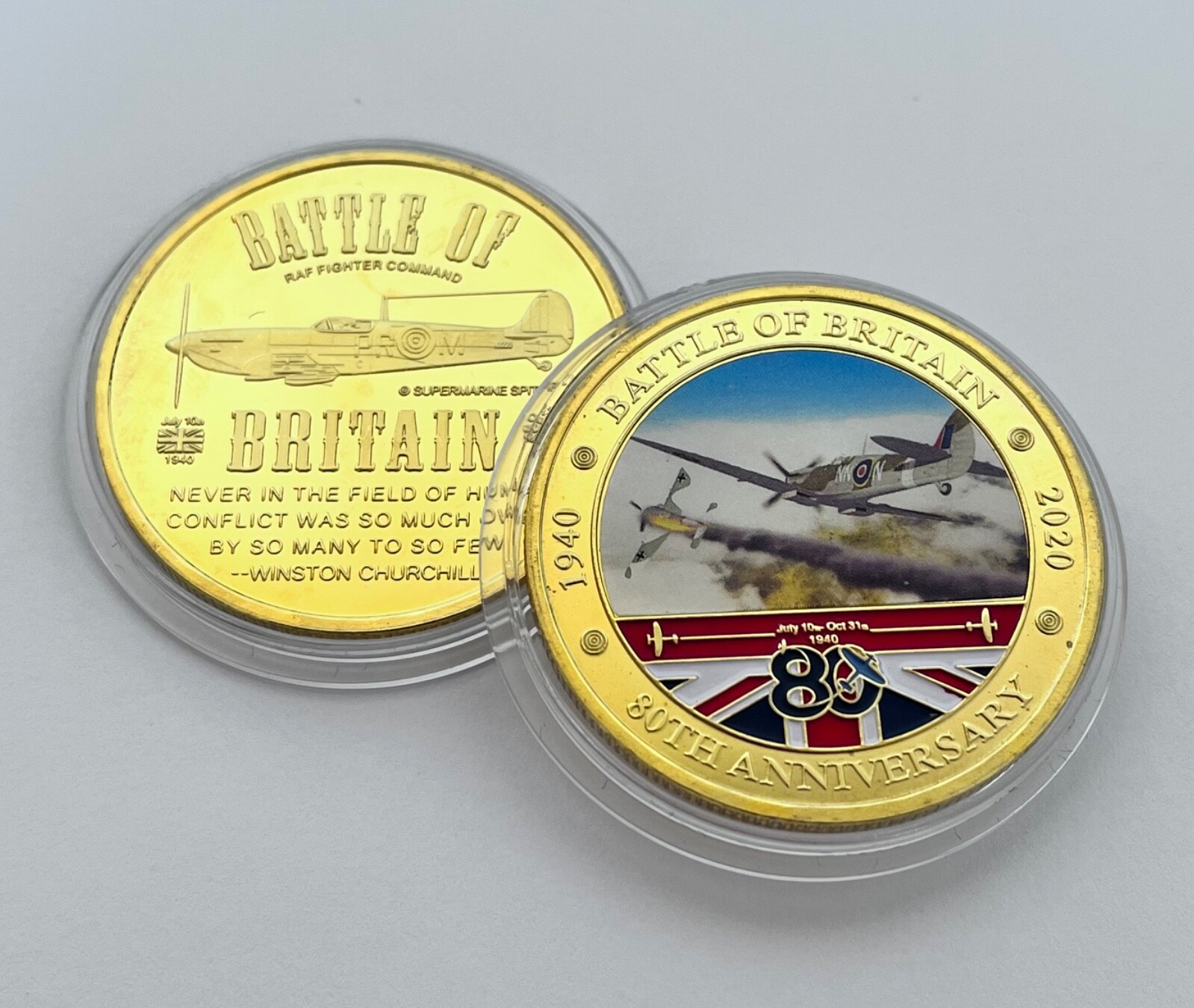 The Battle Of Britain WW2 Gold Coin Set / RAF plane Set / Spitfire ...