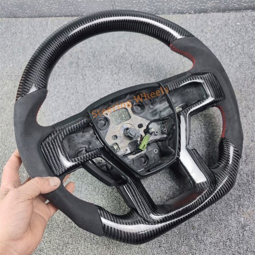 Custom Carbon Fiber Alcantara Red line Steering Wheel Fits For Ford ...