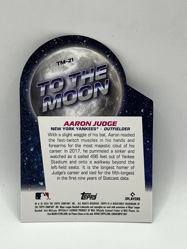 Aaron Judge Die-Cut To The Moon 2024 Topps #TM-21 | eBay