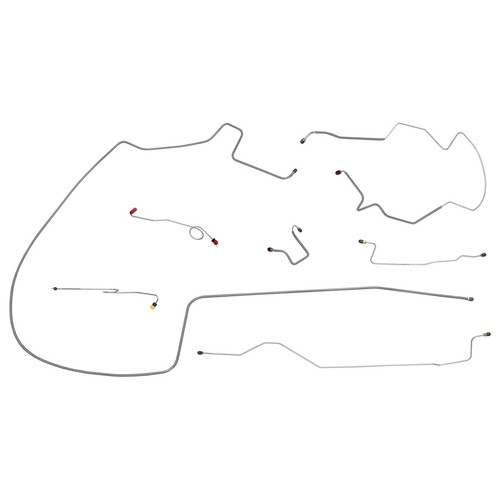 1968-69 Plymouth GTX Complete Manual Drum Brake Line Kit Set Dana Axle ...