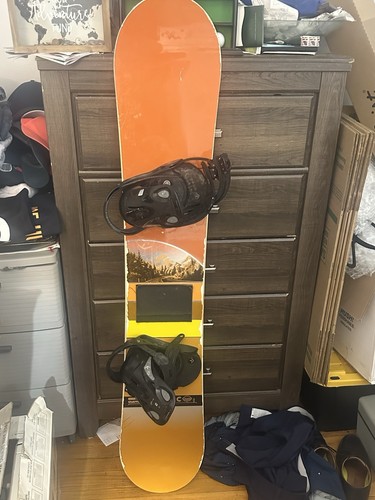Burton Custom 156 Snowboard With Bindings And Zuma Bag Orange, Yellow ...
