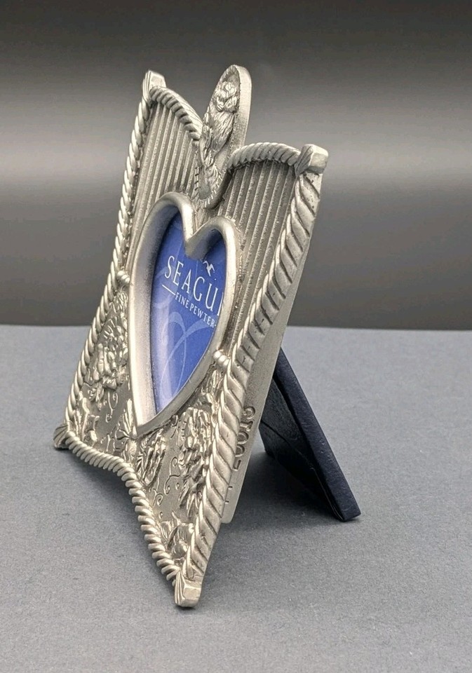 Vintage Seagull Pewter Canada Heart Picture Frame with Woman Profile ...