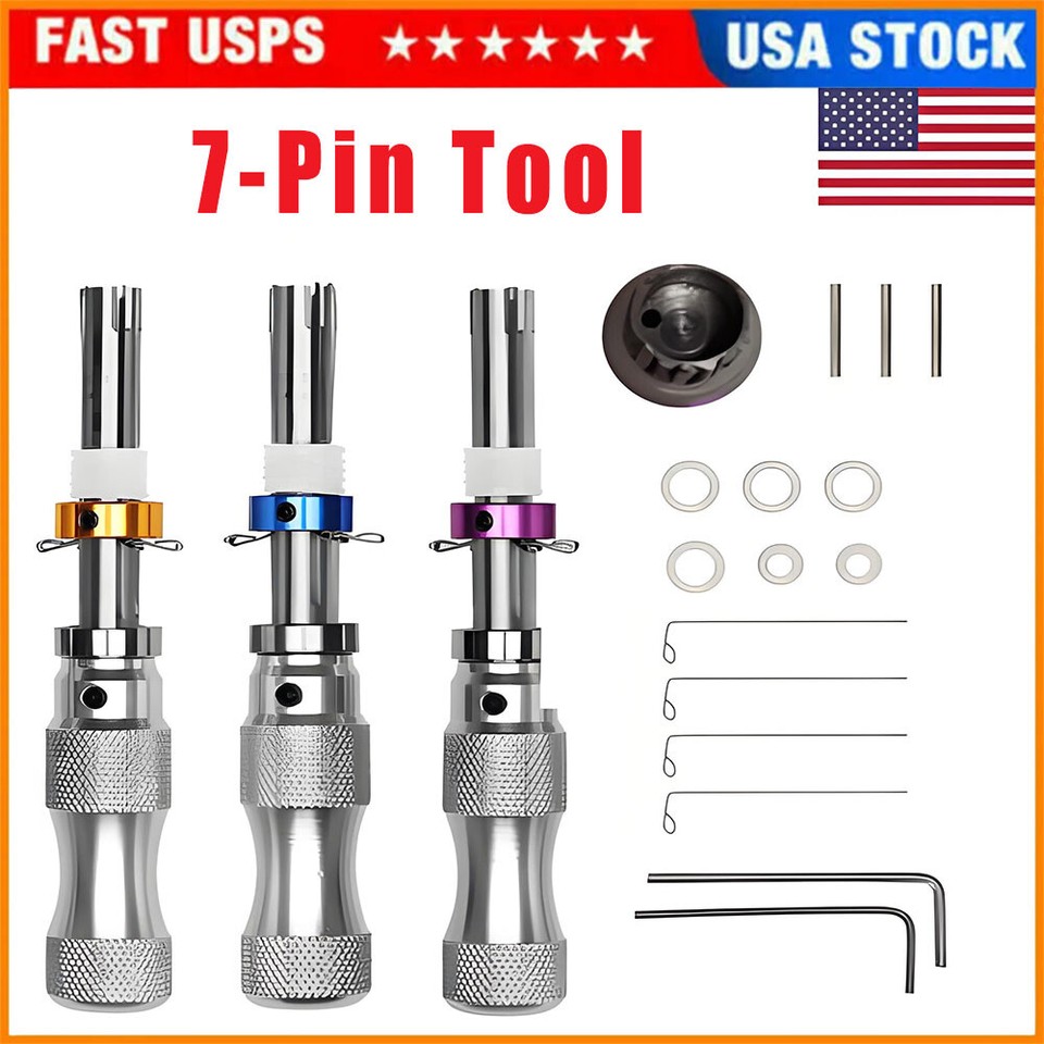 3pcs Tubular Lock Tool 7 Pins With Safe Box 7.0MM 7.5MM 7.8MM Stainless ...