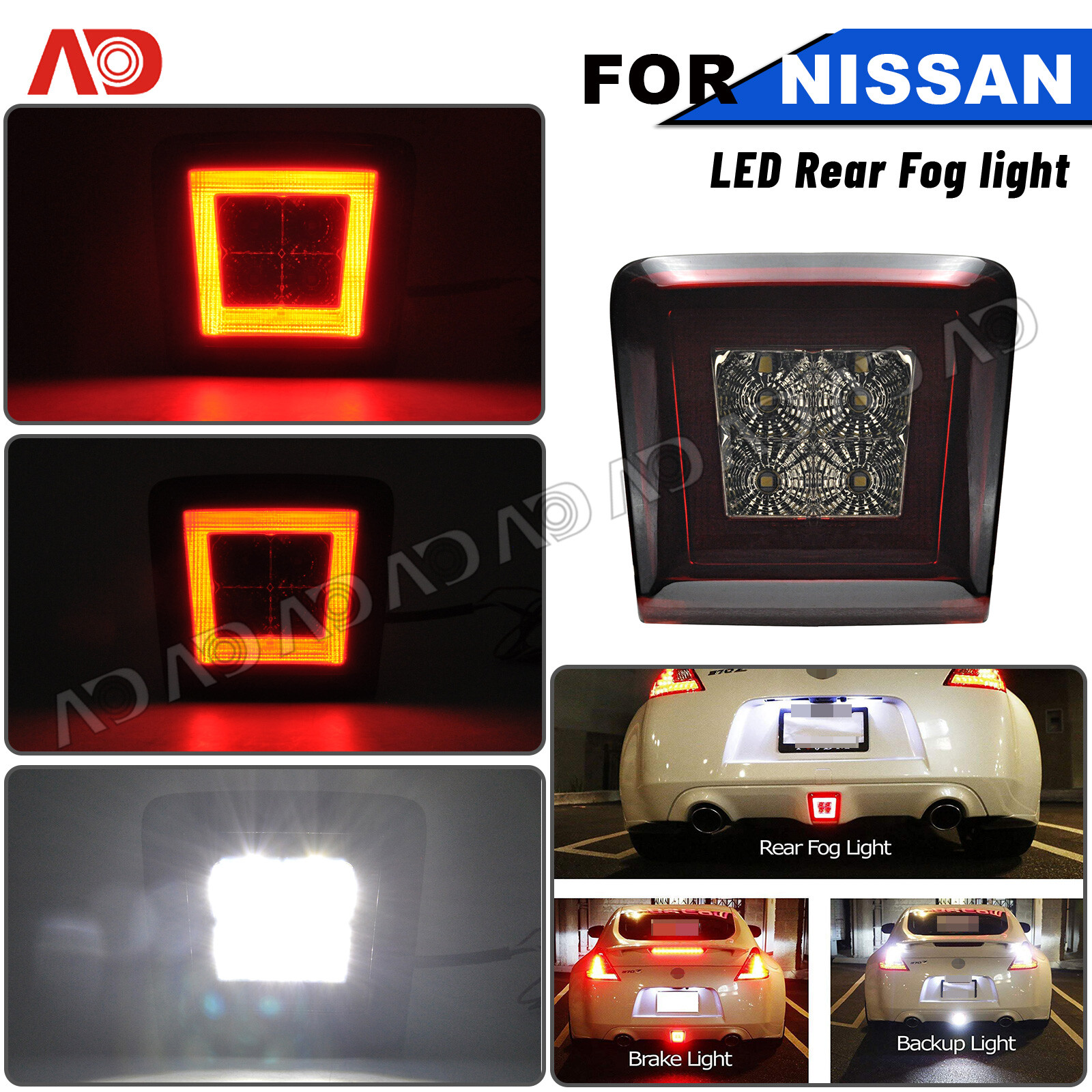 For 2009-2020 Nissan 370Z LED Rear Fog Reverse Backup Lamp Tail 4th ...