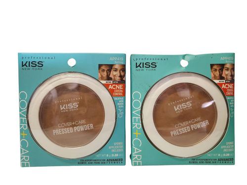 KISS New York Acne Control Pressed Powder NUTMEG APP419 - 2 Pack Cover ...