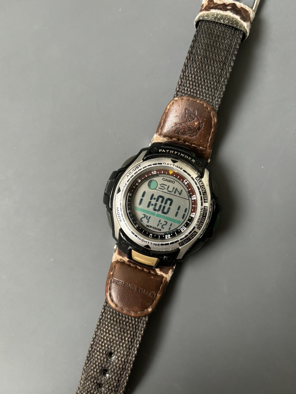 Casio Pathfinder PAS-400b Fishing Watch Chronograph Alarm Digital Men’s ...