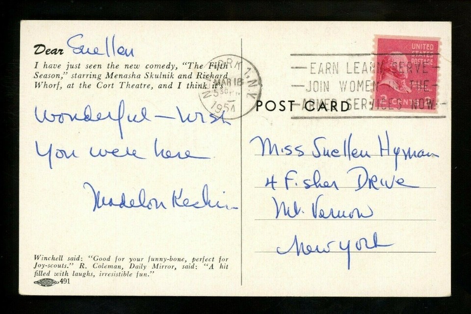 Movie / TV Star Cinema postcard Scene from "The Fifth Season" Cort ...