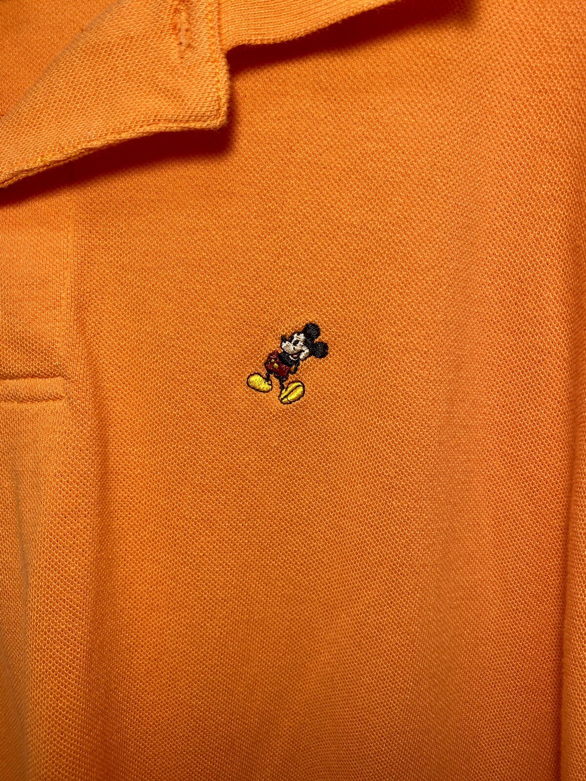 Mickey Mouse Logo Disneyland Resorts Orange Polo Shor… - Gem