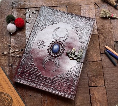 Extra large 600 page Leather Journal (10''X7'') Embossed moon Diary ...