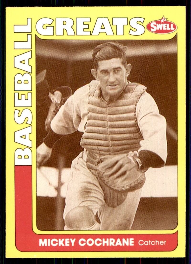1991 SWELL BASEBALL GREATS - #142 MICKEY COCHRANE PHILADELPHIA ...