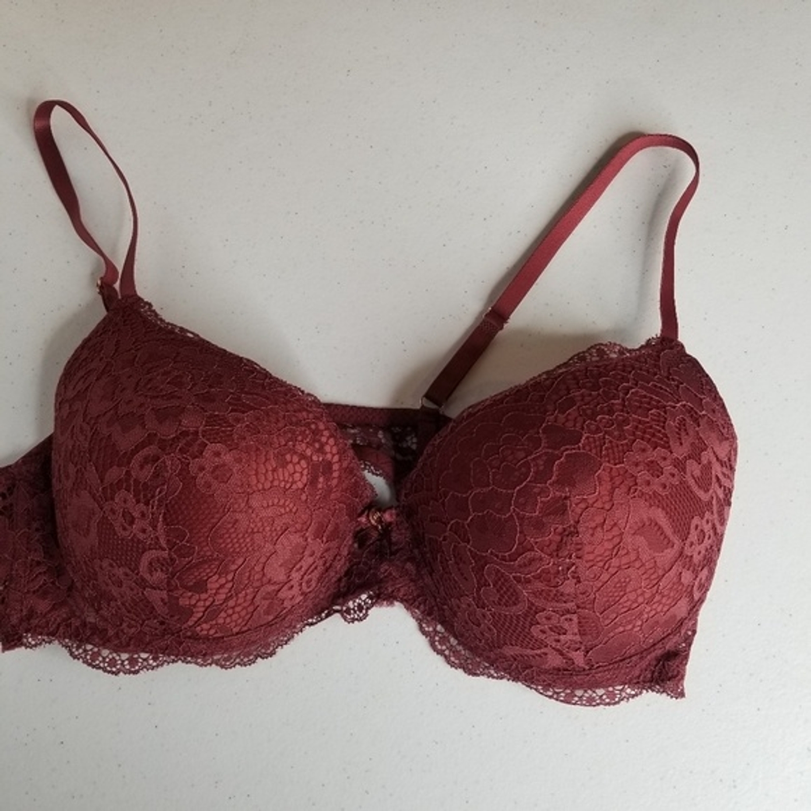 Marilyn Monroe Burgundy Red 38C Push Up Lace Bra - Gem