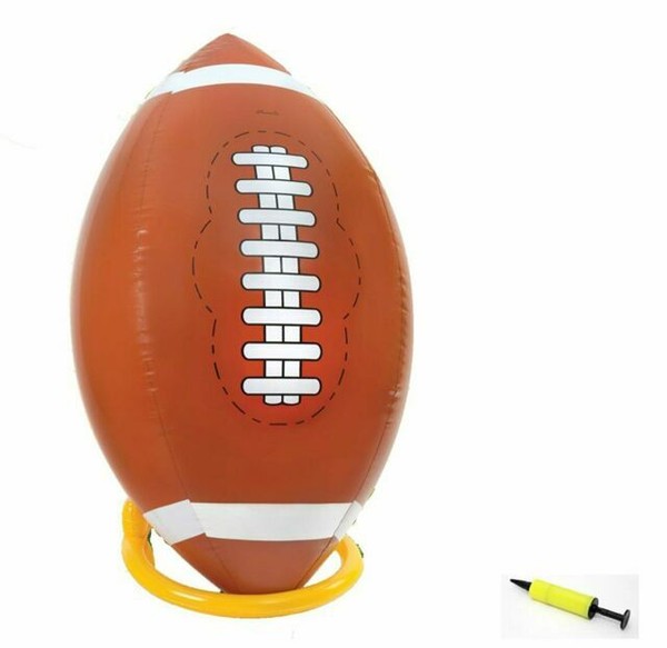 4 Foot Giant Inflatable Football With Tee and Pump - Jumbo Playground ...