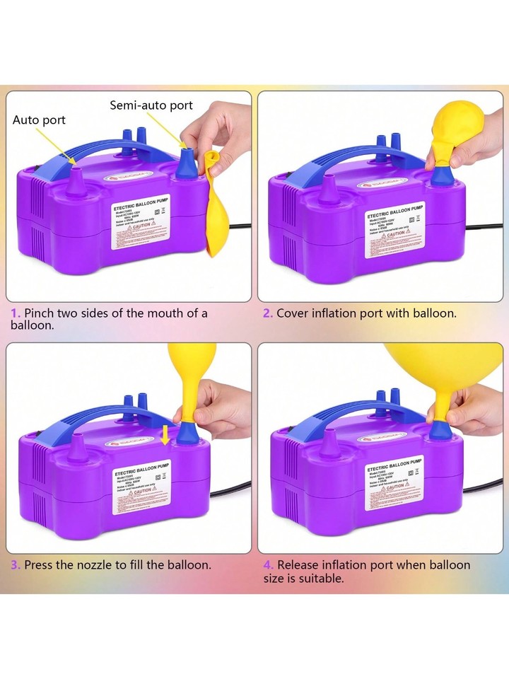 Electric Balloon Inflator Air Pump Massive Balloons Blower Portable ...