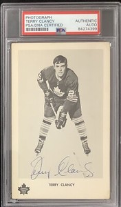 Terry Clancy Signed Photo 3x5 Hockey Toronto Maple Leafs Autograph HOF ...