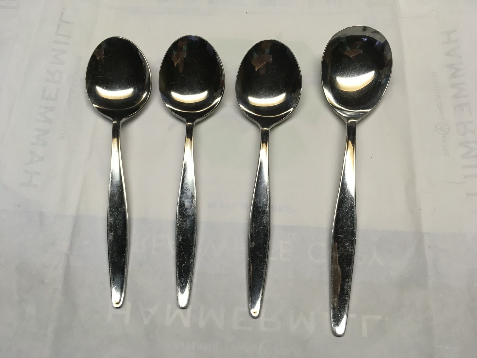 4pc Dixon Deluxe DIX4 Stainless Glossy Flatware: 3 Soup Spoons + 1 ...