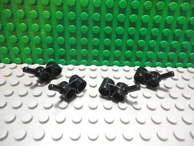 Lego 4 Black Technic 1x2 Liftarm Connector with 2 Pin Holes and Bar NEW ...