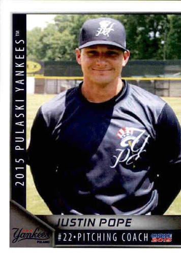 2015 Pulaski Yankees Choice #34 Justin Pope Tampa Florida FL Baseball ...