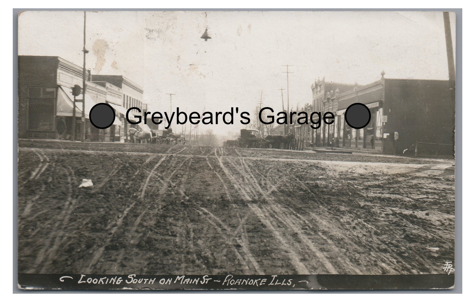RPPC Looking South Main Street ROANOKE IL Illinois Real Photo Postcard ...