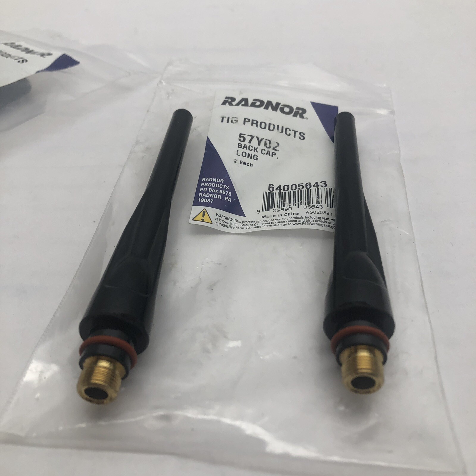 LOT OF 2 RADNOR 57Y02 TIG PRODUCTS BACK CAP LONG 639890056431 | eBay