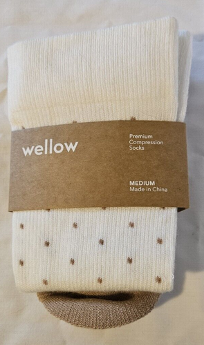 NEW Wellow 18-25 mmHg Calf Compression Knee High Socks MEDIUM Unisex ...