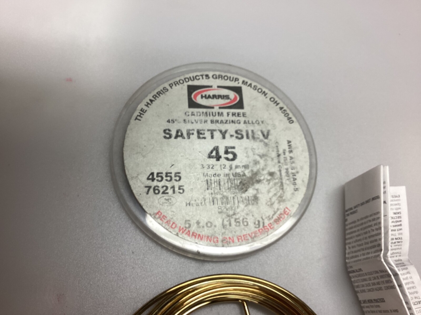 5 Troy Oz. 3/32” Harris Safety-Silv 45 Silver Solder Brazing Alloy New | eBay