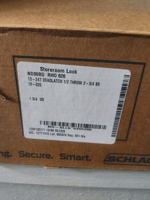 Schlage ND80BD RHO 626 GRADE 1 STOREROOM LEVER LOCK FOR SFIC | eBay