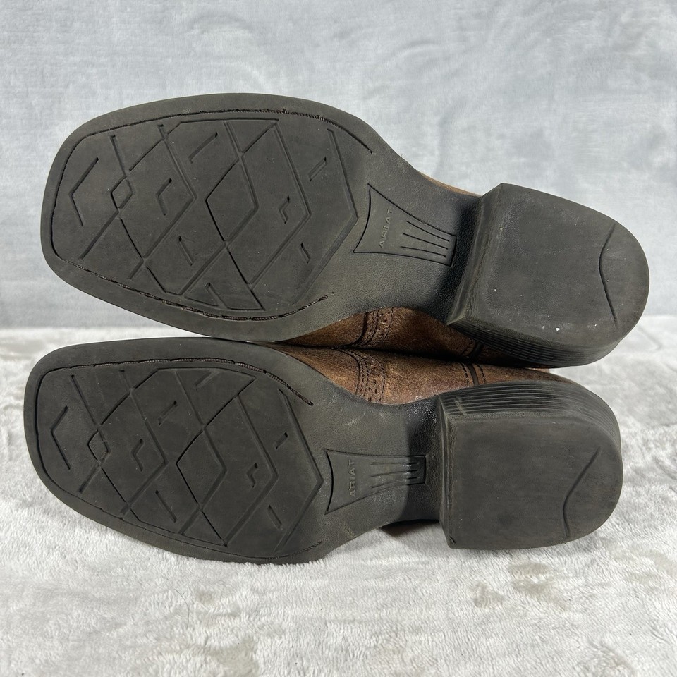 Ariat Kids Heritage Roughstock Cowboy Western Boots Brown Leather Youth ...