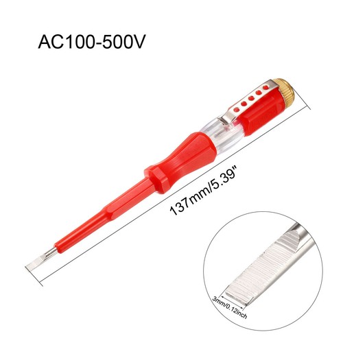 Voltage Test Screwdriver AC100-500V Slot Neon Tube Tester Electroprobe ...