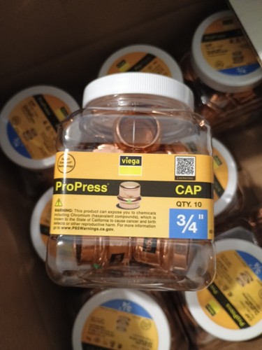 Viega ProPress 3/4" Press Copper Cap Fitting 10pk | eBay