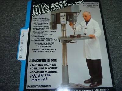 Ellis Model 9000 20-Inch VS Drill Press Owner Operator Instruction ...