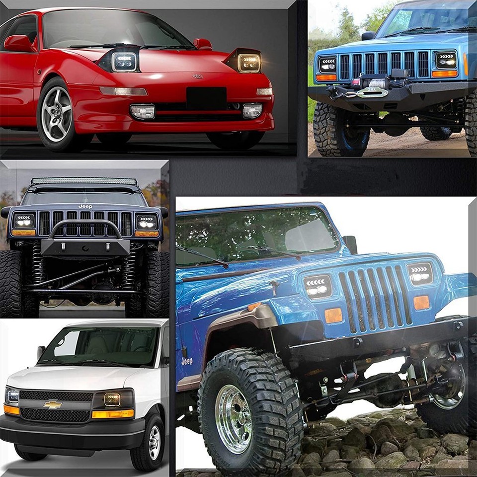 Pair 7x6" 5X7" LED Headlights DRL Turn Lamp For Sterling Commercial ...