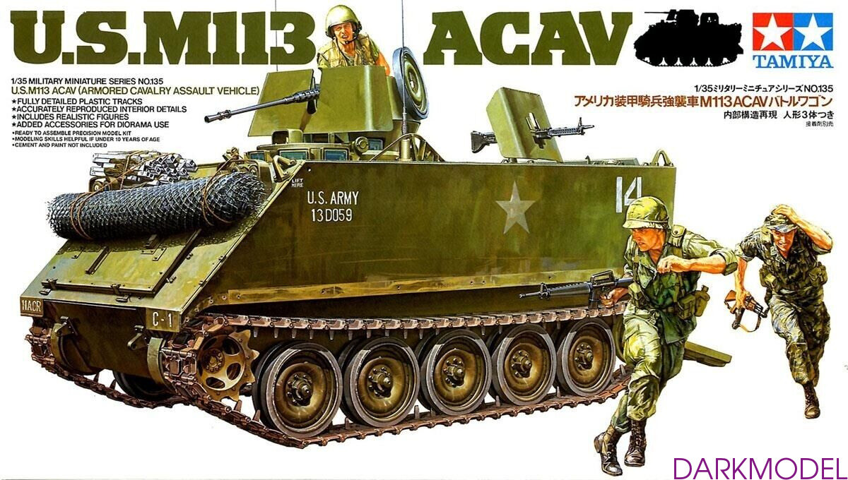 Tamiya 35135 1/35 Scale Model Kit U.S M113 ACAV Armored Cavalry Assault ...