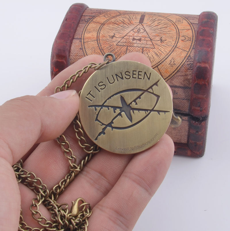 Gravity Falls Bill Cipher Necklace With Vintage Display Box Pyramid ...