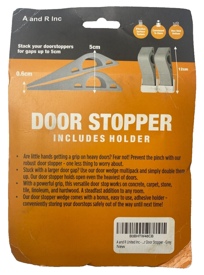 A And R United Rubber Door Stop Doors Stopper 2 Pack Heavy Duty with ...