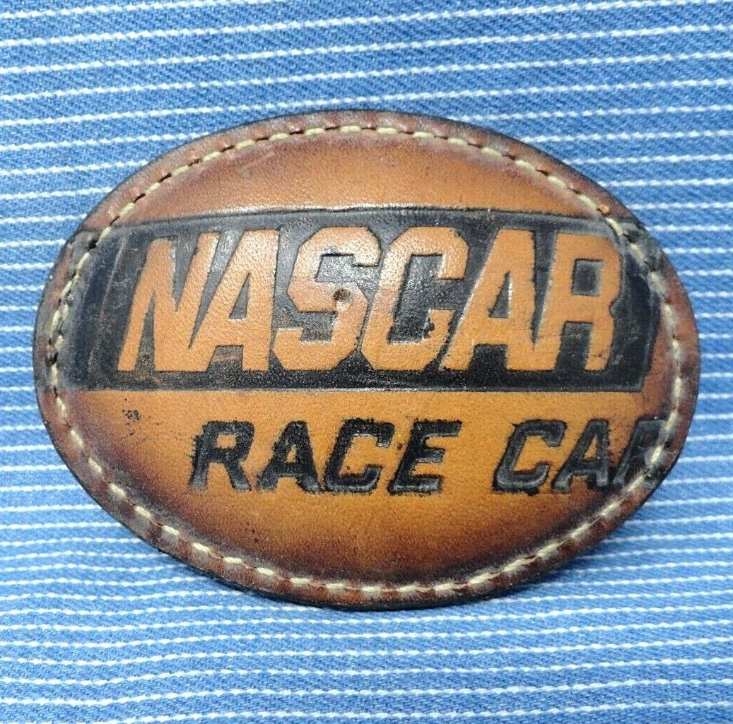 NASCAR Race Car Leather Belt Buckle Auto Racing Stock… - Gem