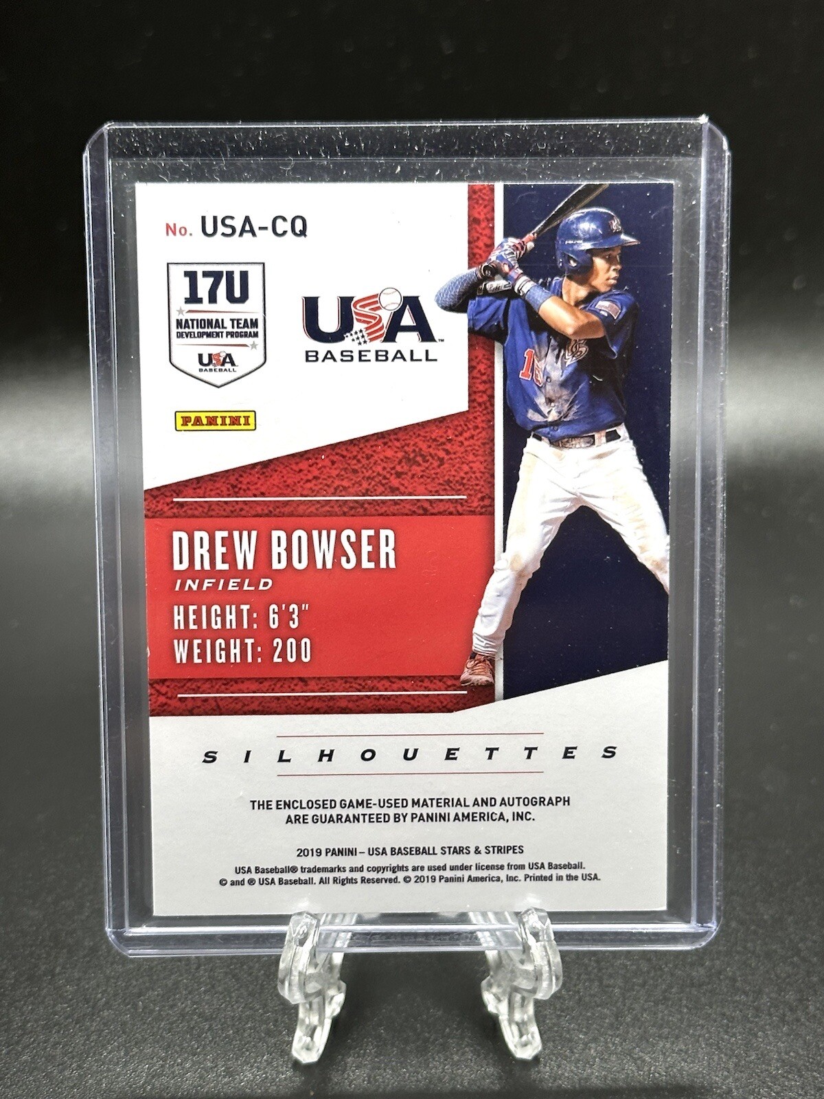 2019+Panini+USA+Baseball+Stars+%26+Stripes+-+Silhouettes+Signatures+17U ...
