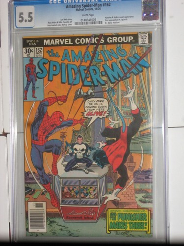 AMAZING SPIDERMAN COMIC 162 CGC GRADED 5.5 WHITE PAGES NIGHT CRAWLER ...
