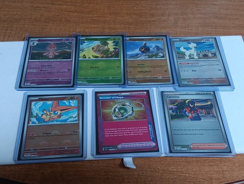 6 Pokeball Pattern Reverse Holo Pokemon Cards And Amulet Of Hope | eBay