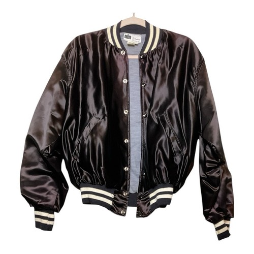 Vintage NBC satin bomber jacket with large peacock patch on back, size ...