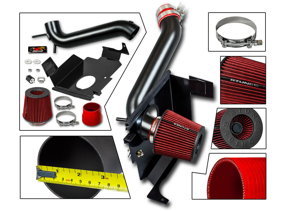 Heat Shield Air Intake MATT BLACK + RED for 05-08 Magnum 06-08 Charger ...