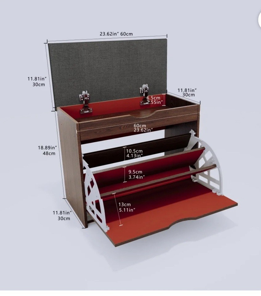 3-Tier Shoe Storage Cabinet w/ Doors - Space-Saving Multi-Shelf ...