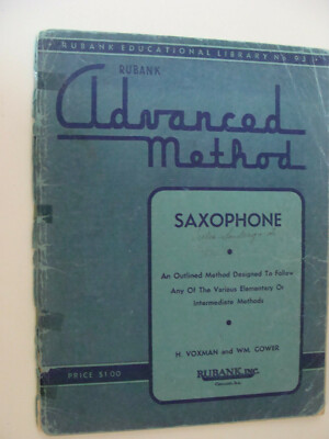 Saxophone Advanced Method Rubank No. 93 vintage 1950 H Voxman & Wm ...