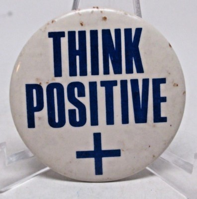 Think Positive Button Pin Blue & White Vintage Lapel Pinback Button | eBay